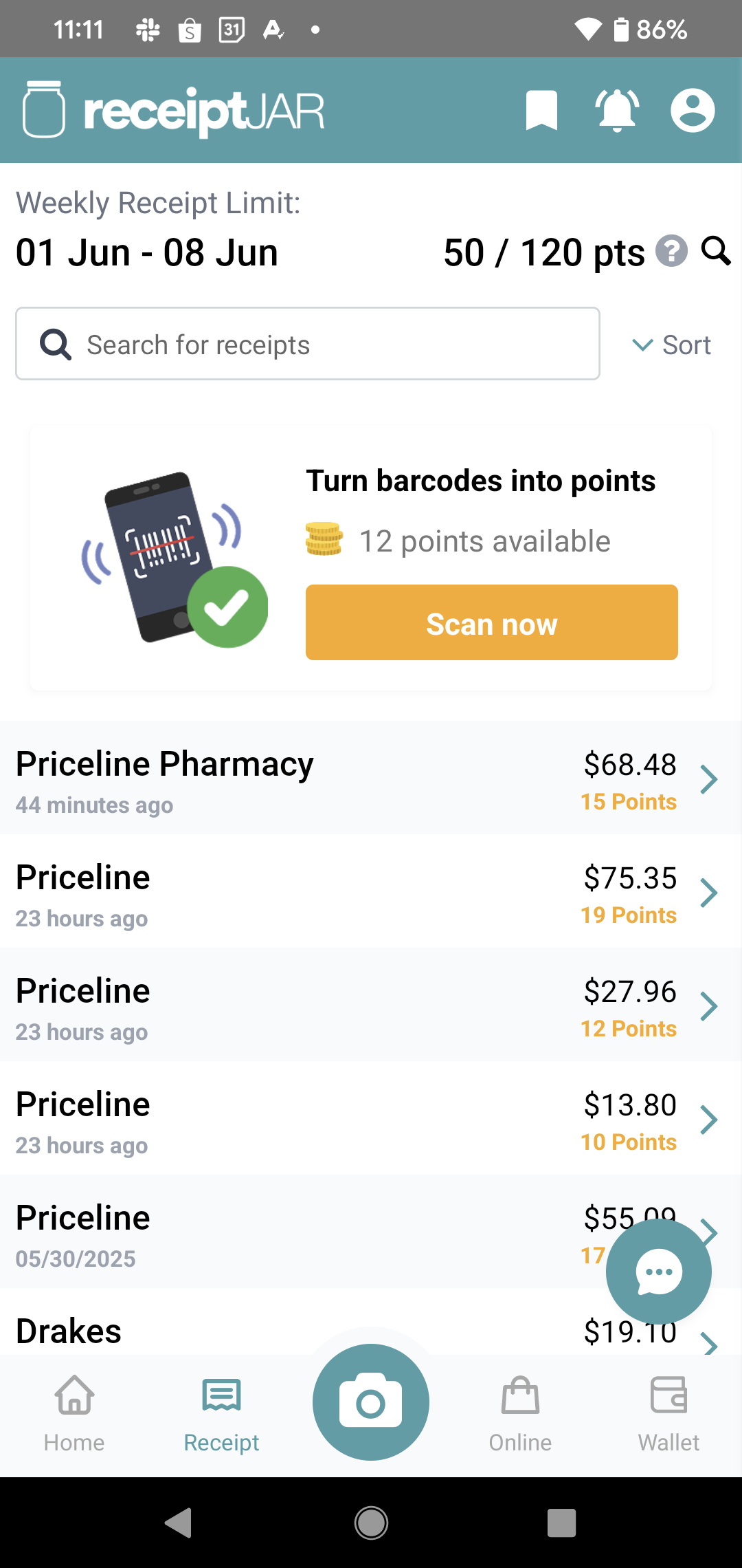 Scan barcodes to earn bonus points – 🇦🇺 ReceiptJar Australia