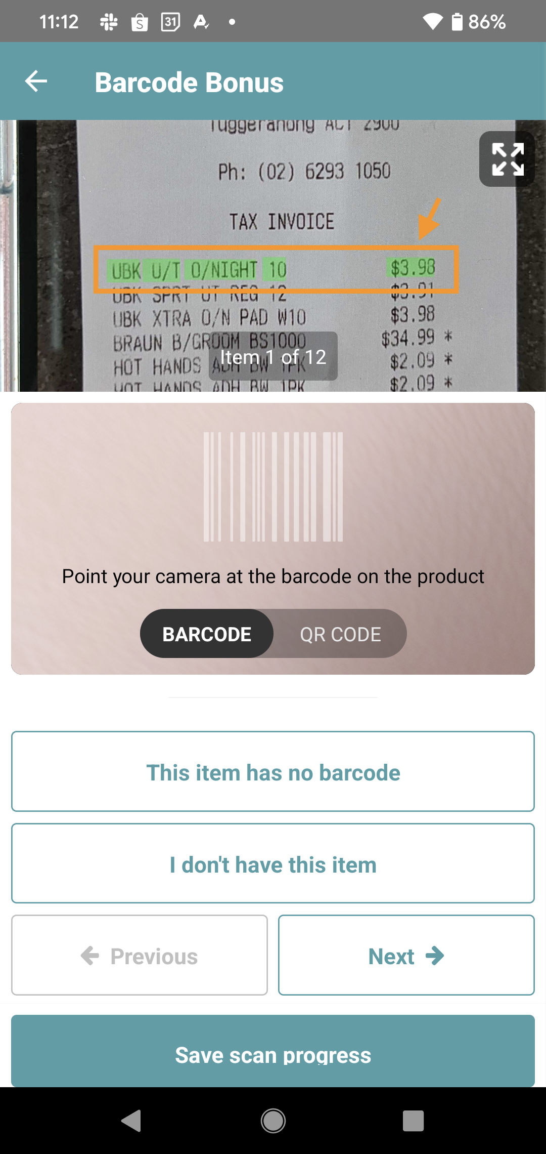 Scan barcodes to earn bonus points – 🇦🇺 ReceiptJar Australia